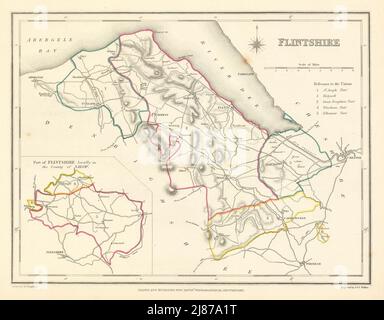 Antique county map of FLINTSHIRE by Creighton & Walker for Lewis c1840 ...