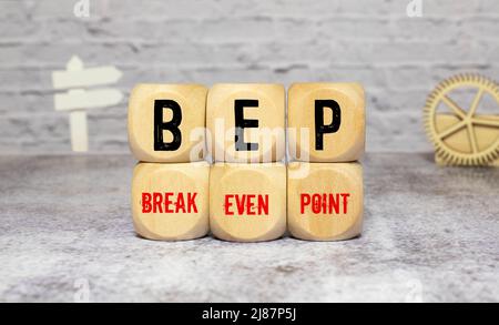 BEP break even point symbol. Concept words BEP break even point on ...
