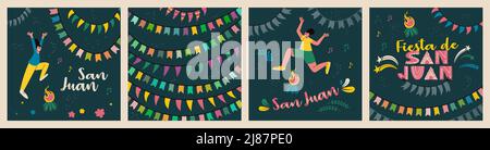 Set of designs for postcards or posters for celebration of Saint Juan ...
