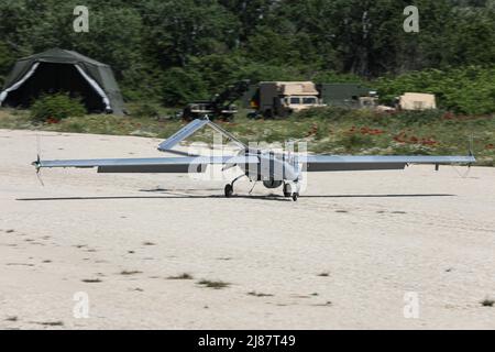 A U.S. Army RQ-7B V2 Shadow is launched during Exercise Swift Response ...