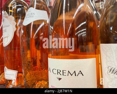 Supermarket interior tops market wine. Thailand, Bangkok. 24 may 2024 ...