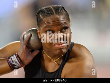 Jessica Ramsey competes in the shot put during the USA Indoor Track and ...