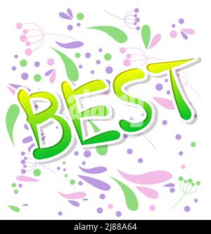 Best. Word written with Children's font in cartoon style Stock Vector ...