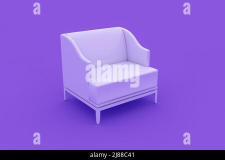 Purple interior scene. The scene is furnished with a white sofa. Web ...
