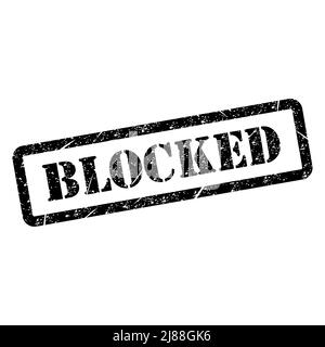 Blocked stamp symbol, label sticker sign button, text banner vector ...