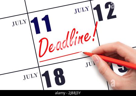 11th day ofJuly. A hand drawing outline of airplane on calendar date 11 ...