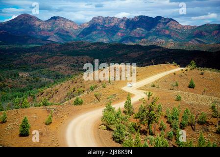 Bunyeroo Valley road outback landscape landscapes Flinders Ranges South ...