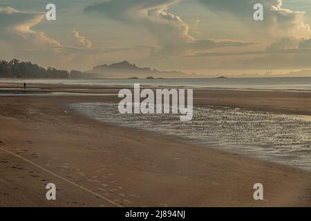 View of Pantai Beserah Beach near the City of Kuantan in Pahang ...