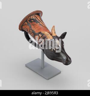 Rhyton drinking vessel in shape of ram's head, Median period, Reza ...