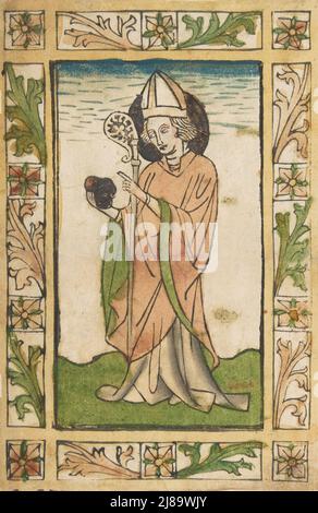 Drawings and Prints, Print, Saint Nicholas of Myra flanked by praying ...