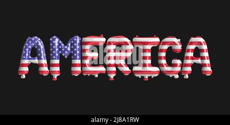 Typography of The USA States Name Colorful Handwriting Illustration on ...