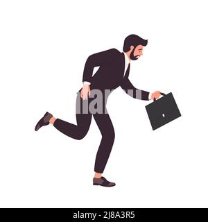 businessman running forward business energetic dynamic concept man hurry up target goal strategy ...