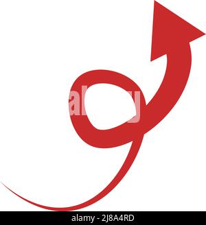 Rotation arrows circle icon. Red and blue vector arrows showing ...