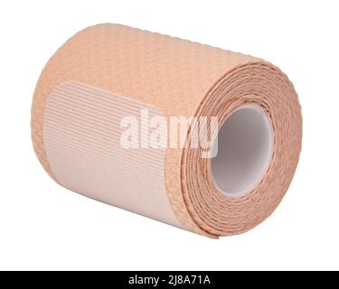 Bandage medical tape beige rolled isolated on the white background ...