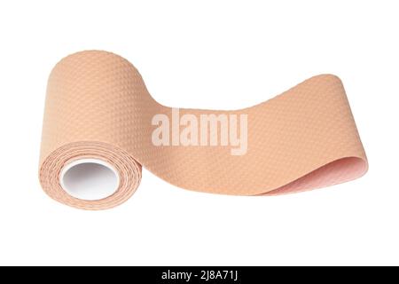 Bandage medical tape beige rolled isolated on the white background ...