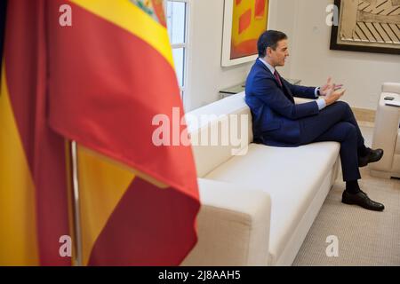 The President of the Government, Pedro Sánchez (c) during the tribute ...