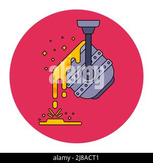 equipment in a steel mill. metal smelting. flat vector illustration ...