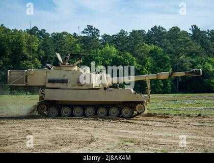 A M109A6 Paladin Self-Propelled Howitzer from the 1st Battalion, 201st ...
