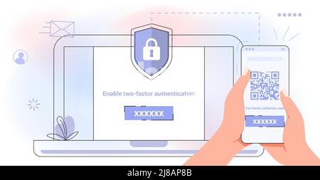 Two steps authentication. Verification push code message on smartphone ...