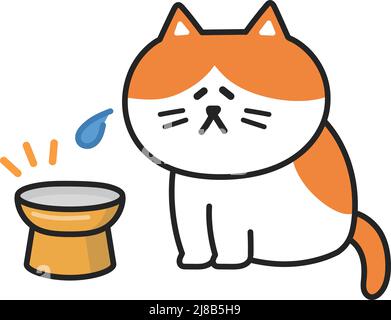 Cat wants to eat, vector illustration Stock Vector Image & Art - Alamy