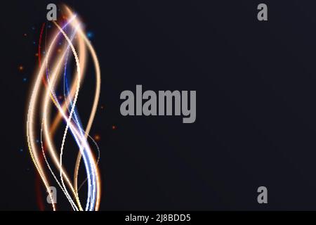 Neon magic glowing swirl, wind effect blue twirl with shine. Swirl of ...