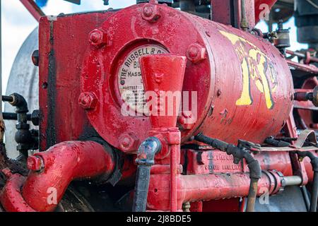 vintage Russell steam engine tractor Stock Photo - Alamy