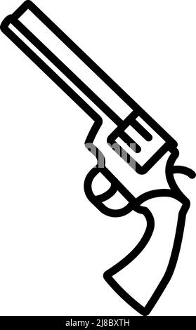 Revolver Gun Icon. Editable Bold Outline With Color Fill Design. Vector ...
