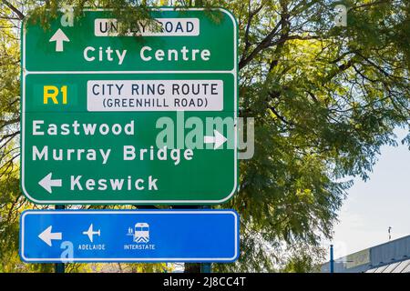 Australian exit sign highway showing speed 60 km/h with black lettering ...