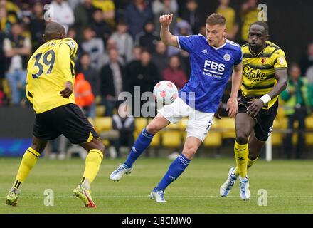 Watford’s Moussa Sissoko and Watford’s Edo Kayembe help team mate ...