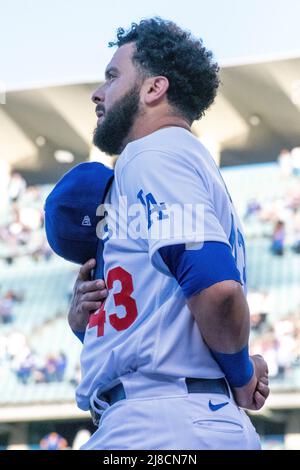 Los Angeles Dodgers' Edwin Rios runs to first during a baseball game against the Arizona ...
