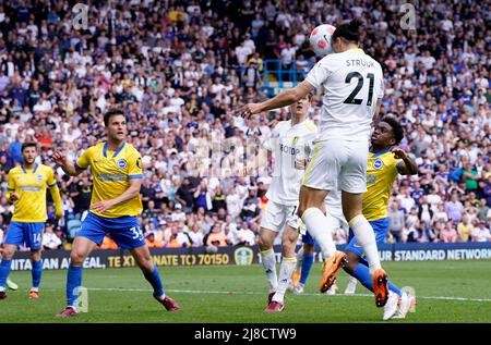 Leeds United's Pascal Struijk scores their side's first goal of the ...