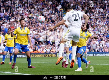 Leeds United's Pascal Struijk scores their side's first goal of the ...