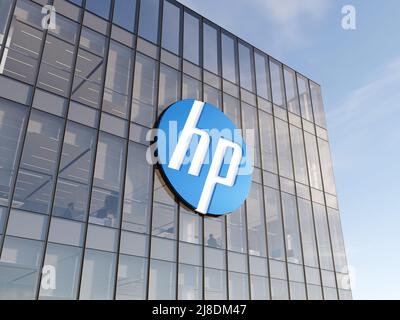 Palo Alto, CA, USA. May 2, 2022. Editorial Use Only, 3D CGI. HP Hewlett ...