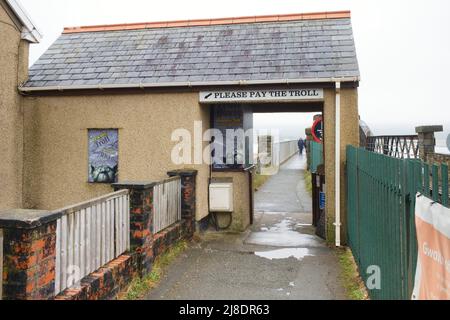 Barmouth Bridge Please Pay The Troll Sign and Entrance, Barmouth, North ...