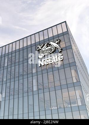 Vevey, Switzerland. May 2, 2022. Editorial Use Only, 3D CGI. Nestle ...