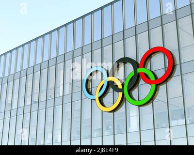 Lausanne, Switzerland. May 2, 2022. Editorial Use Only, 3D CGI. Olympic ...