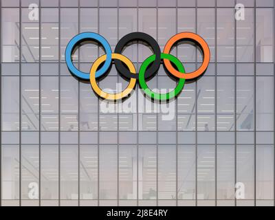 Lausanne, Switzerland. May 2, 2022. Editorial Use Only, 3D CGI. Olympic ...