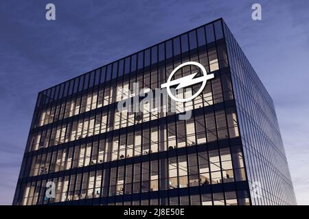 Russelsheim, Germany. May 2, 2022. Editorial Use Only, 3D CGI. Opel ...