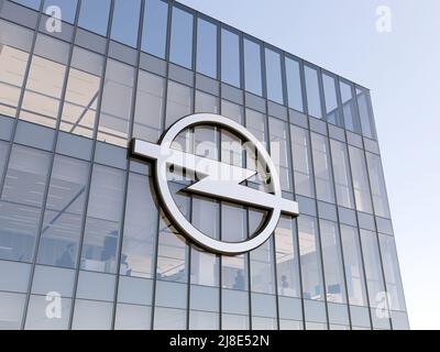 Russelsheim, Germany. May 2, 2022. Editorial Use Only, 3D CGI. Opel ...
