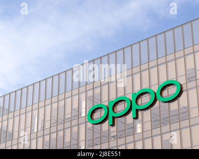 Dongguan, China. May 2, 2022. Editorial Use Only, 3D CGI. Oppo Signage ...