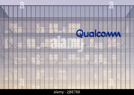 San Diego, CA, USA. May 2, 2022. Editorial Use Only, 3D CGI. Qualcomm ...