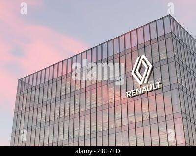 Boulogne-Billancourt, France. May 2, 2022. Editorial Use Only, 3D CGI ...