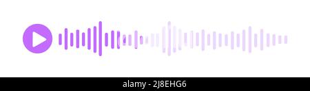 Audio player interface with sound wave, loading progress bar and buttons. Simple mediaplayer ...
