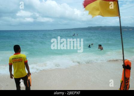Lifeguard, Puka Shell Beach, Boracay, The Visayas, Philippines ...