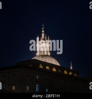 Loiola, Spain - 5 May, 2022: nighttime view of the illuminated basilica ...