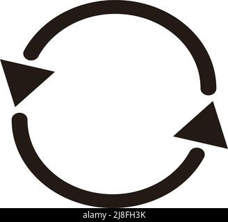 Circular process set. Rotating arrow icons. Black cycle symbols. Vector ...