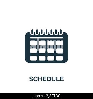 Schedule icon. Monochrome simple Fitness icon for templates, web design ...