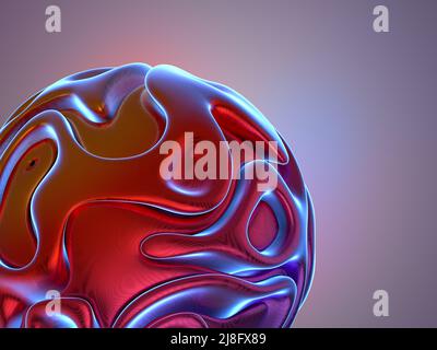 Abstract Creative Flowy Shapes Vibrant Dark Orange Colors Futuristic ...