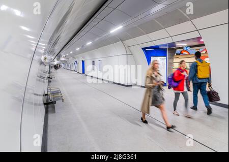Northbound platform of the Northern Line, Bank Branch, at Euston ...