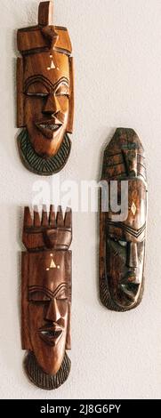 wooden figure heads Stock Photo - Alamy